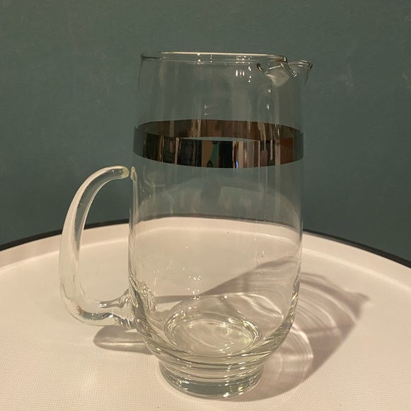 Dining | Vintage Libbey Glass Dorothy Thorpe Style Mcm Silver Banded ...